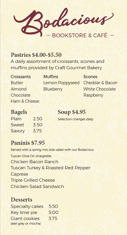 Bodacious Bookstore’s Cafe | Bodacious Bookstore & Cafe